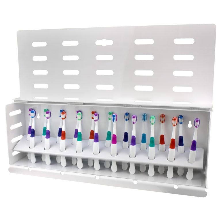 20 Count Toothbrush Rack w/ Wall Mount - No Covers - Young Specialties